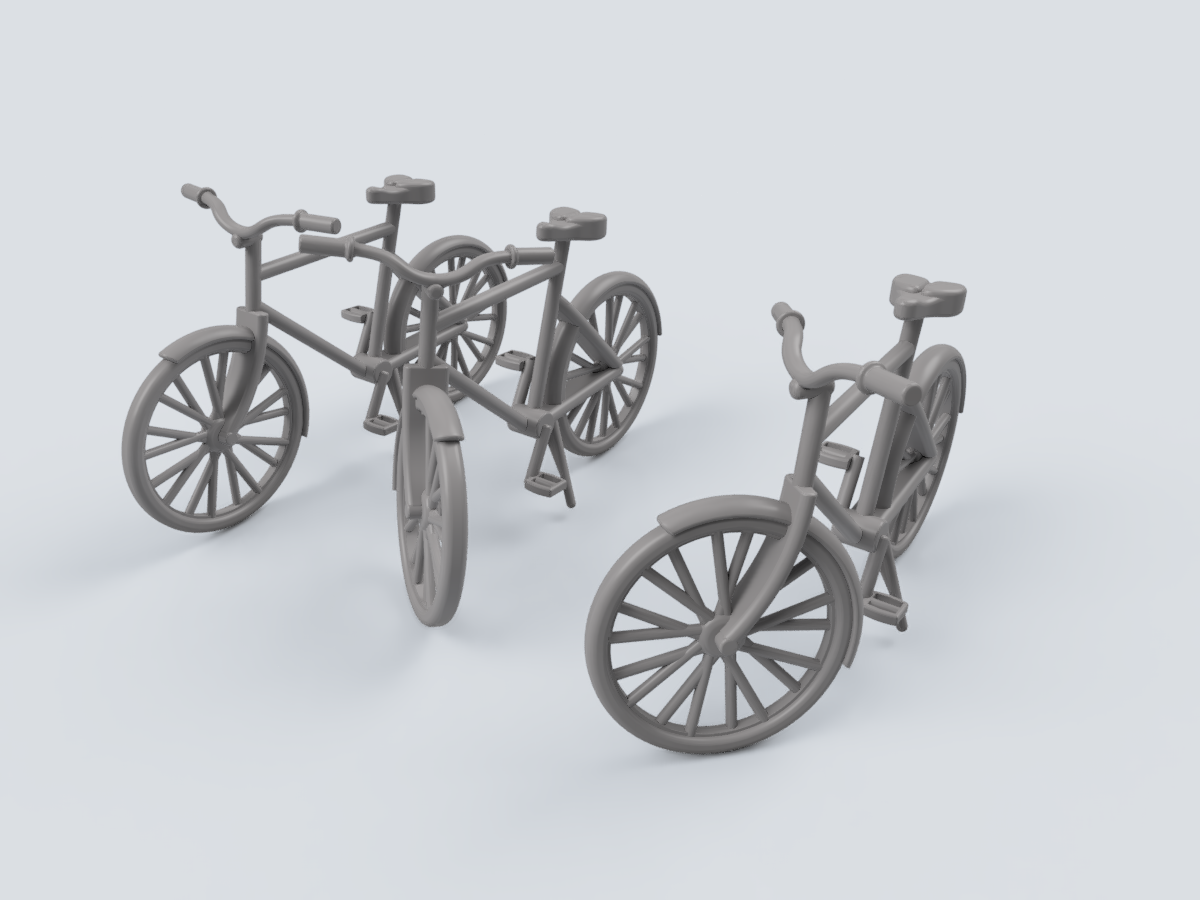 Cykler (3 stk) - 1:87 - Unit3D.dk