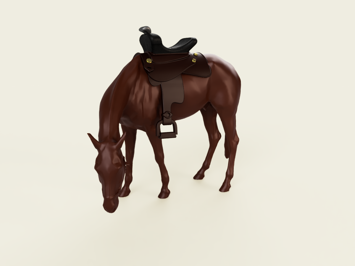 Hest med sadel - 1/35 - Unit3D.dk
