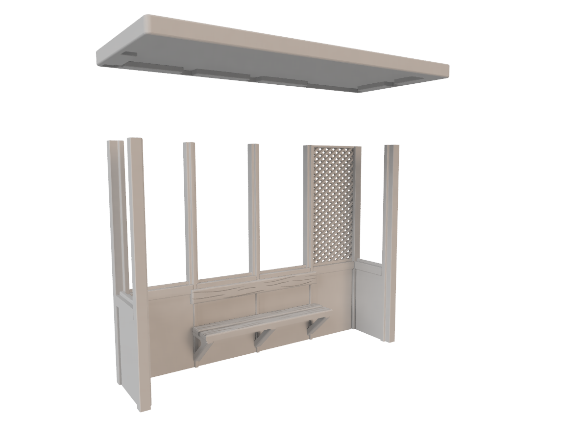 Klassisk busskur skala 1:87 H0 - Unit3D.dk