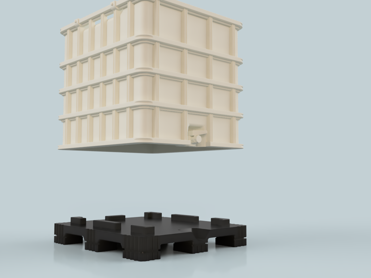 IBC 1000L vandtank – skala 1/87 - Unit3D.dk